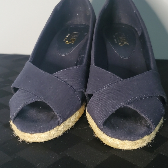 Chaps | Shoes | Chaps Tan And Blue Espadrille Flats With Crossover ...
